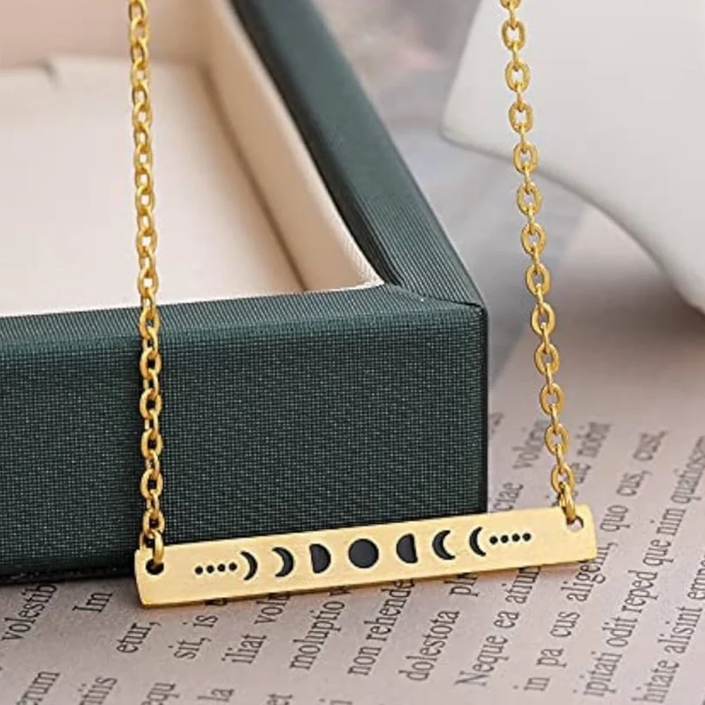 Boutique | Jewelry | New Yellow Gold Plated Celestial Moon Phase Bar ...
